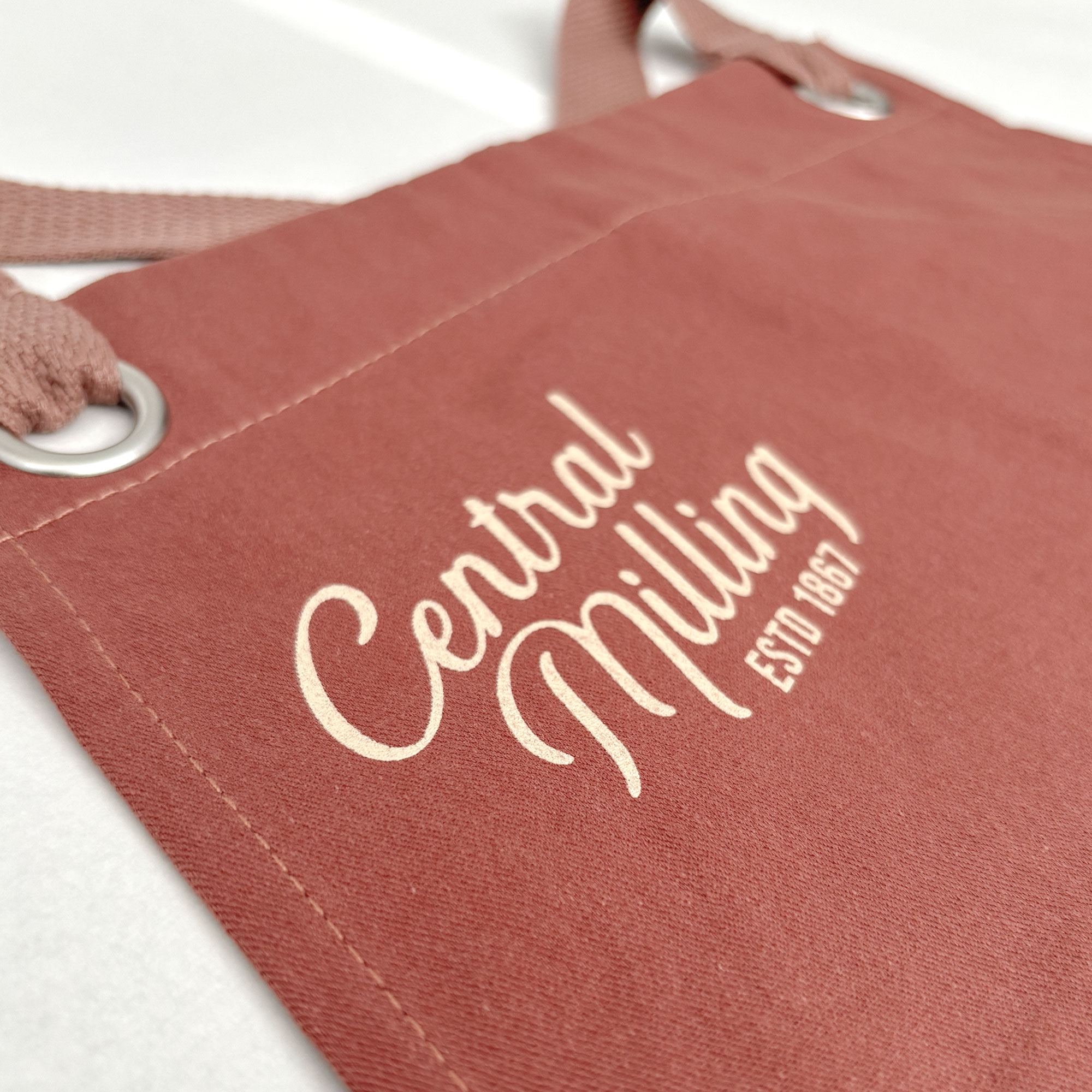 Branded Crossback Apron - Terracotta // Central Milling // Aprons