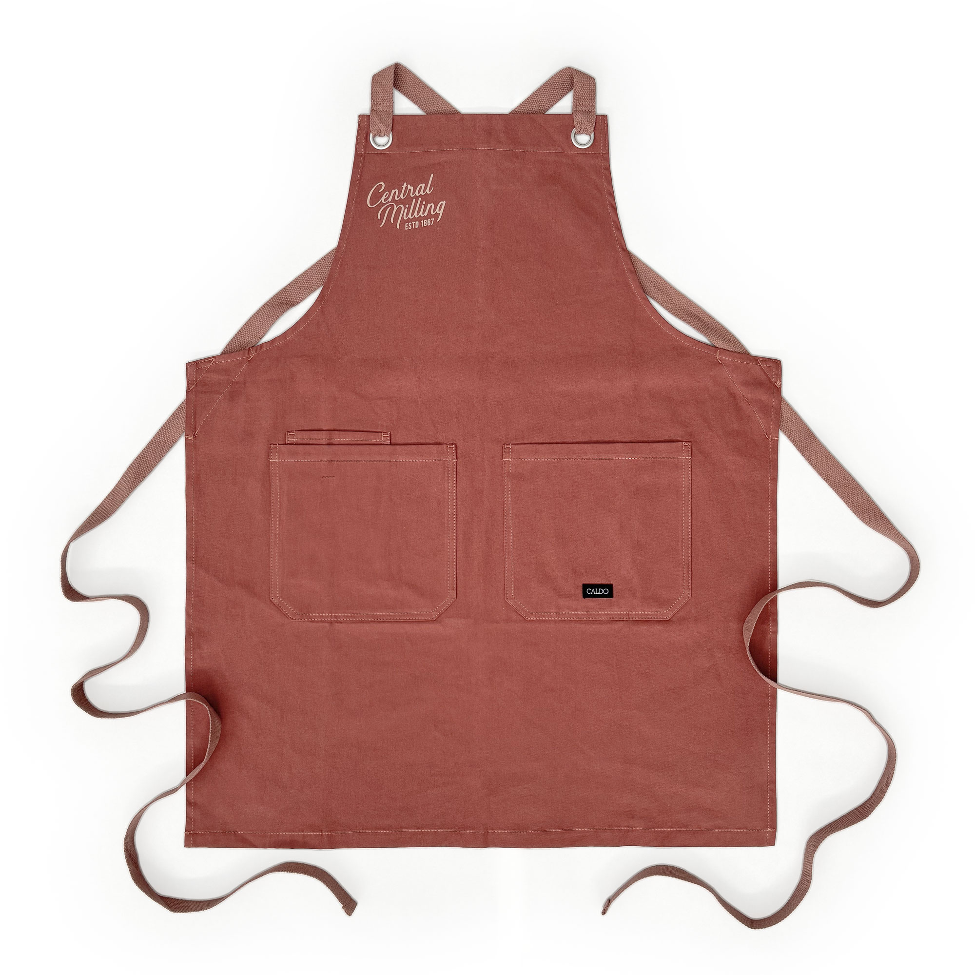 Branded Crossback Apron - Terracotta // Central Milling // Aprons